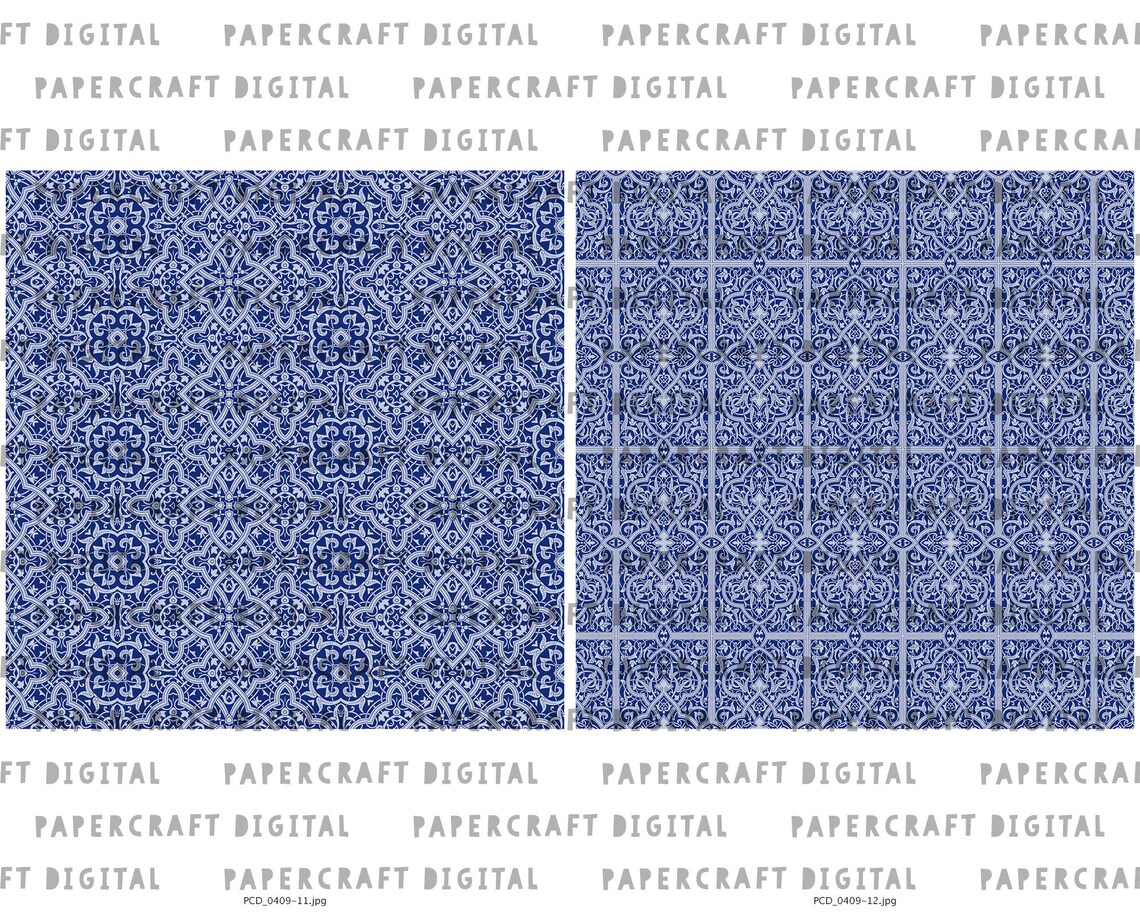 Blue Printable Paper Patterns Decorative Print Design - Etsy
