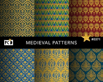 Medieval Printable Paper Patterns Old Middle Ages Seamless | Etsy