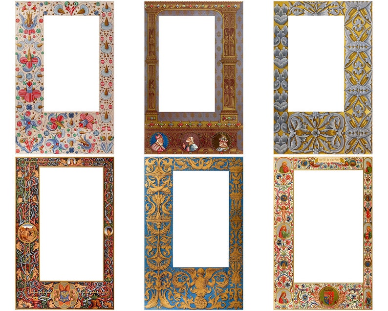 Illuminated Manuscript Border Medieval Decorative Frame - Etsy Illuminated Manuscript Border Medieval Decorative Frame - Etsy
