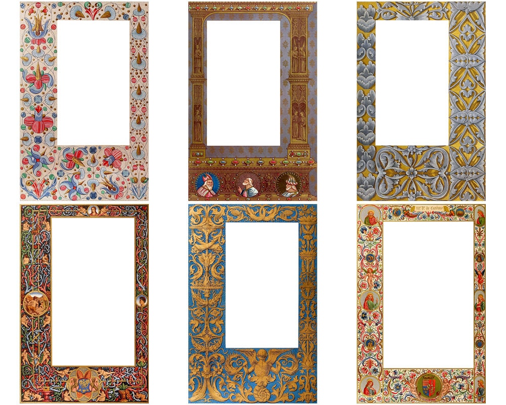 Illuminated Manuscript Border Medieval Decorative Frame - Etsy