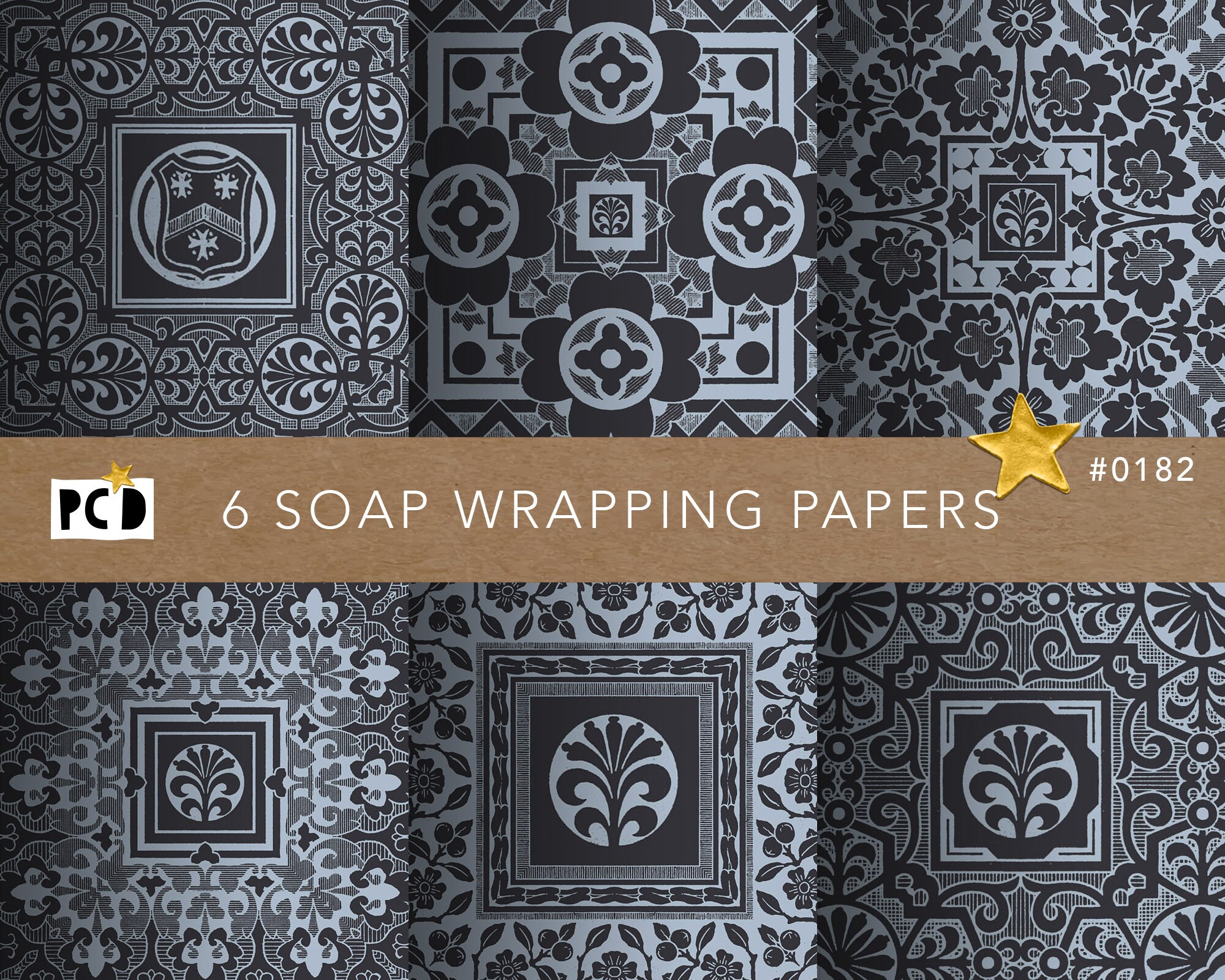 Vintage Scrapbook Printable Paper Old Endpaper Pattern - Etsy