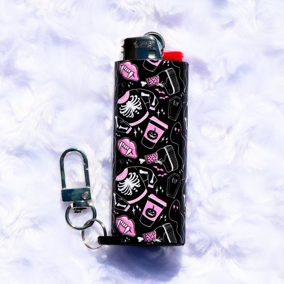 Goth Girl Keychain Lighter Sleeve Halloween Lighter Case Lighter Case ...