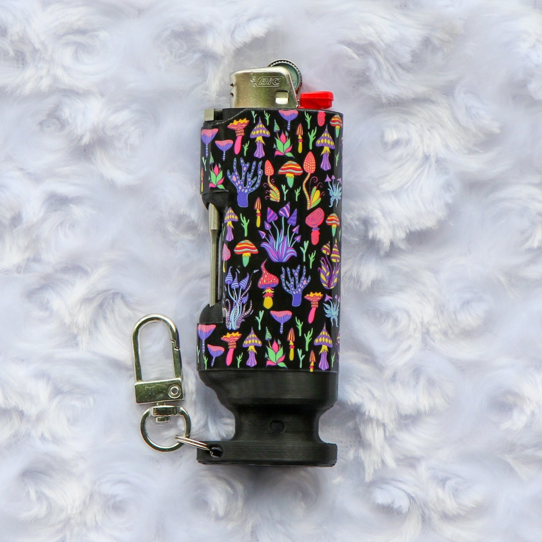 Trippy Shrooms - Bee Blazin' Lighter Sleeve - Hemp Wick Lighter W ...