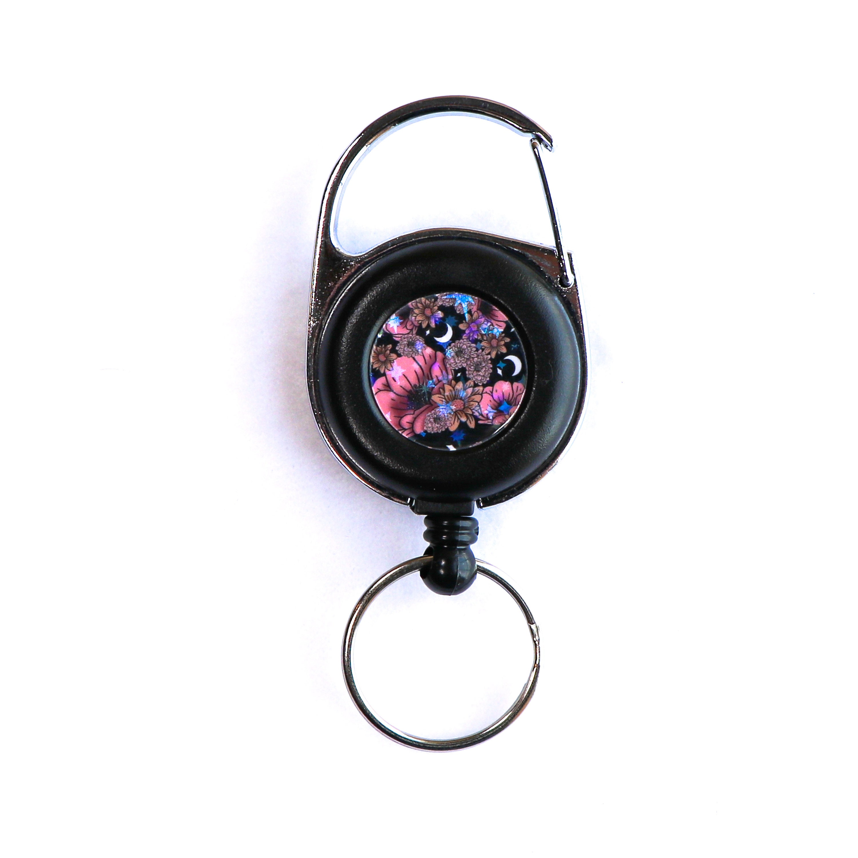 Boho Floral Holographic Retractable Key Ring Retractable - Etsy