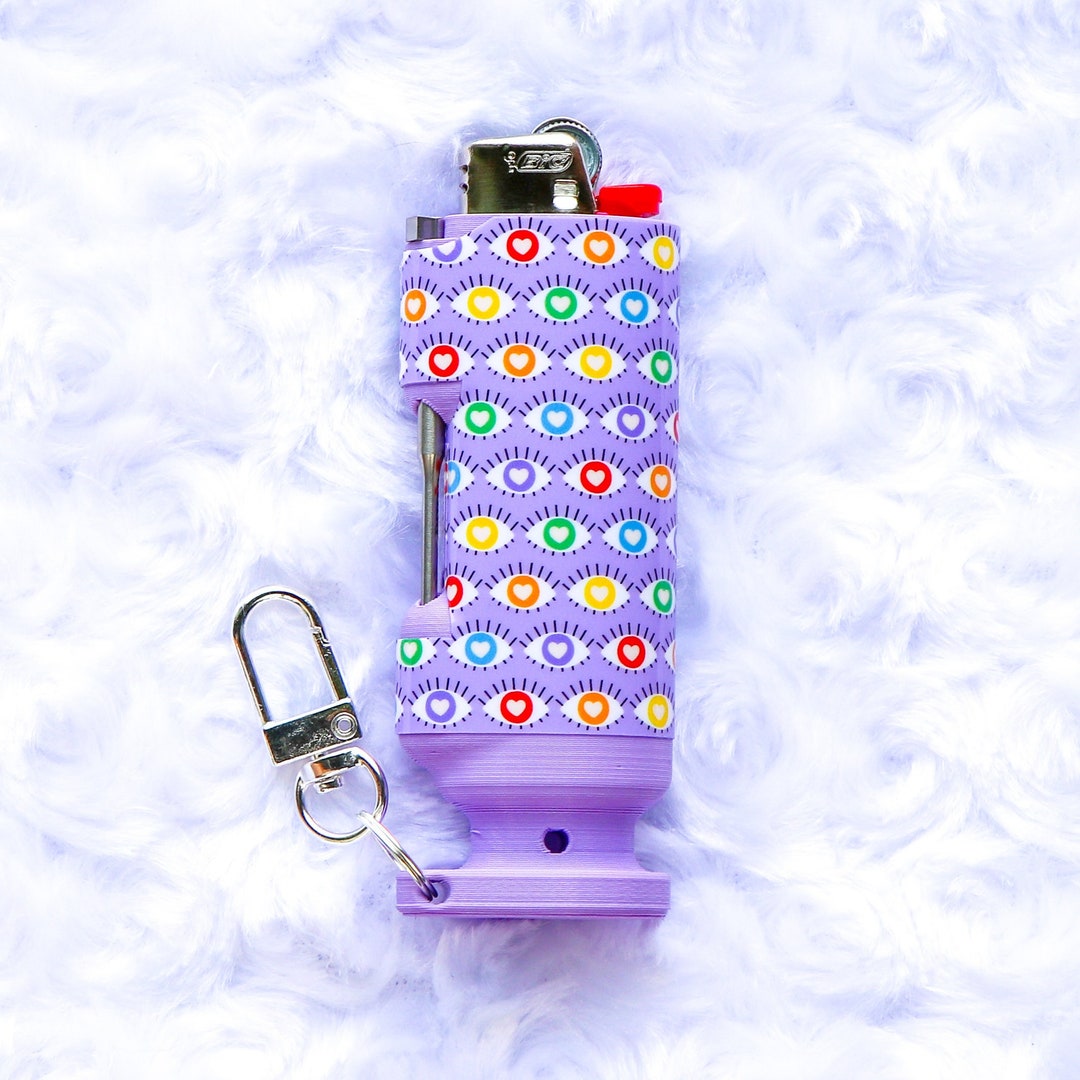 Rainbow Evil Eye Bee Blazin' Lighter Sleeve Hemp Wick Lighter W/ Pokie ...