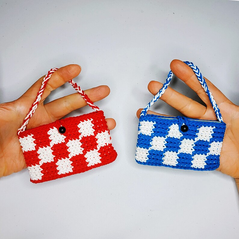 Checkerboard Card Wallet Crochet Pattern, PDF, Card Holder, Business ...