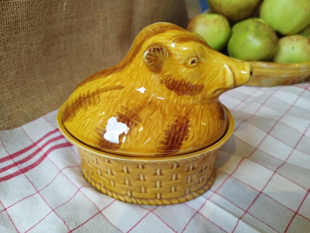 French Vintage Wild Boar Terrine Dish.collectable Glazed Dish by Geo ...