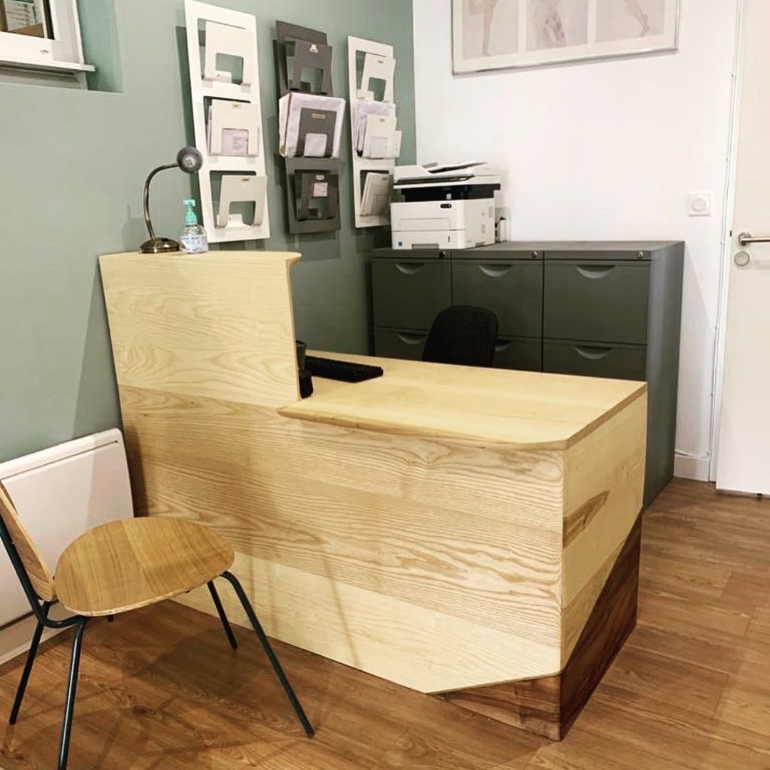 Solid Wood Desk, Wood Office Desk, Reception Desk, Custom Work Desk ...