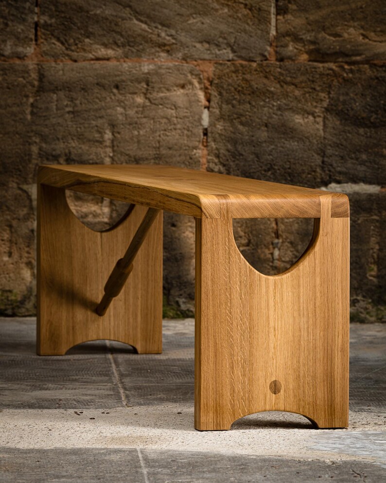 Modern Wood Bench, Rustic Wood Bench, Oak Bench, Wood Table Bench, Wood ...