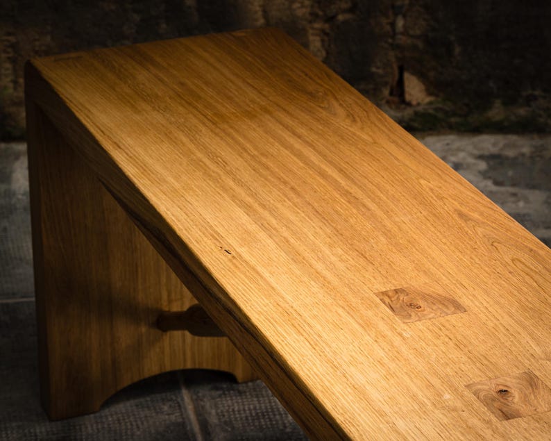 Modern Wood Bench, Rustic Wood Bench, Oak Bench, Wood Table Bench, Wood ...