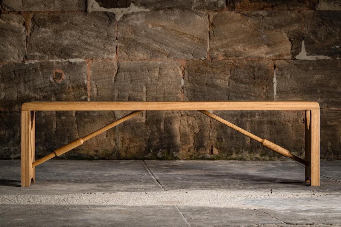 Modern Wood Bench, Rustic Wood Bench, Oak Bench, Wood Table Bench, Wood ...