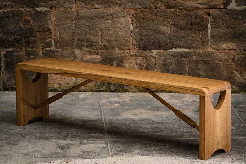 Modern Wood Bench, Rustic Wood Bench, Oak Bench, Wood Table Bench, Wood ...