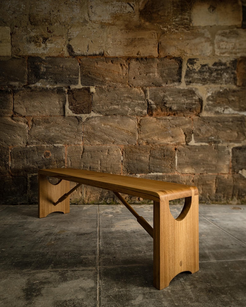 Modern Wood Bench, Rustic Wood Bench, Oak Bench, Wood Table Bench, Wood ...