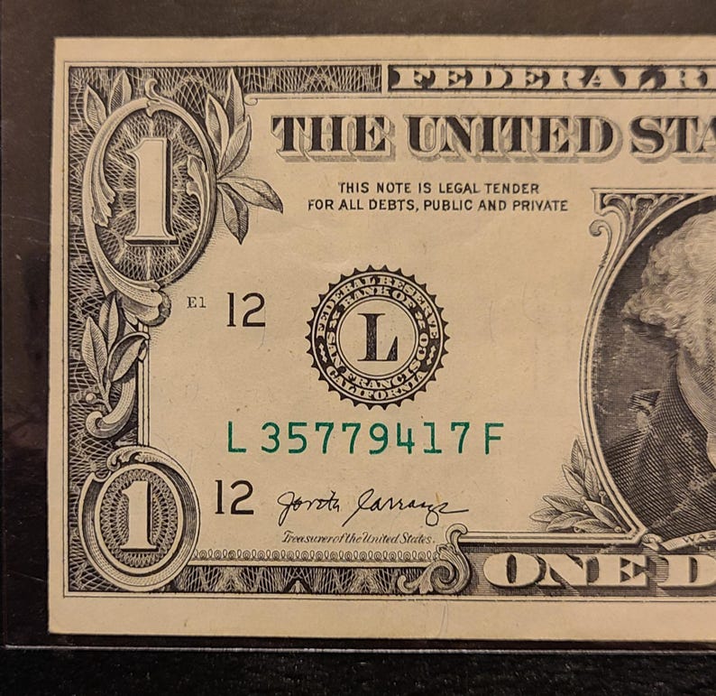 2017 One Dollar Bill: Misaligned Margin & Seal Error - Etsy