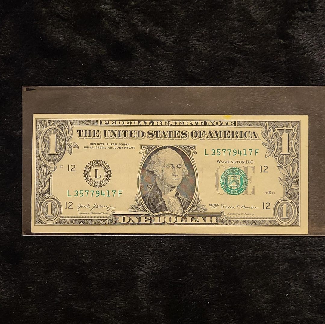 2017 One Dollar Bill: Misaligned Margin & Seal Error - Etsy