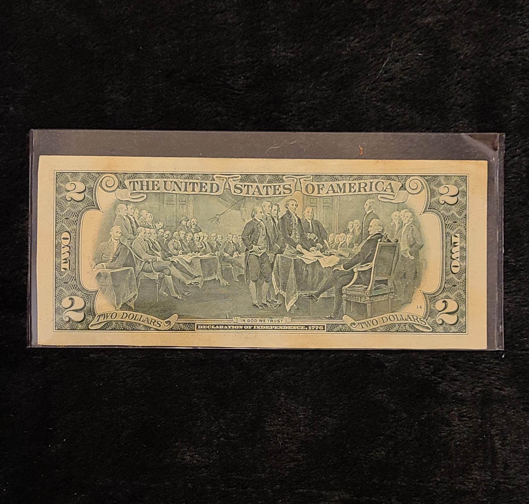 1995 2 Dollar Bill Rare High Seriel Number F97660746B Fancy Serial ...