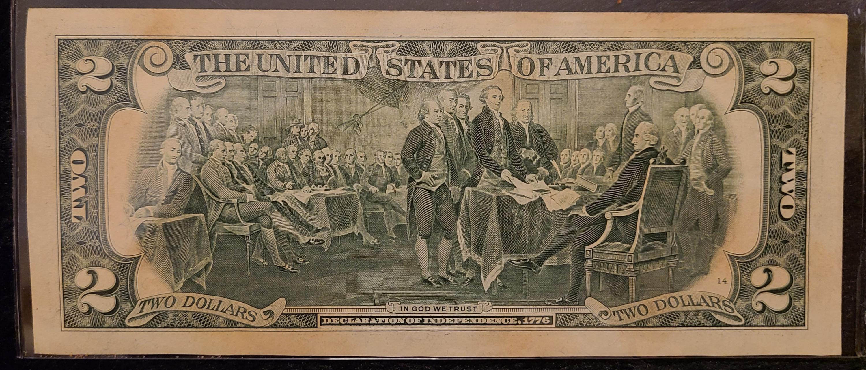 1995 2 Dollar Bill Rare High Seriel Number F97660746B Fancy Serial ...