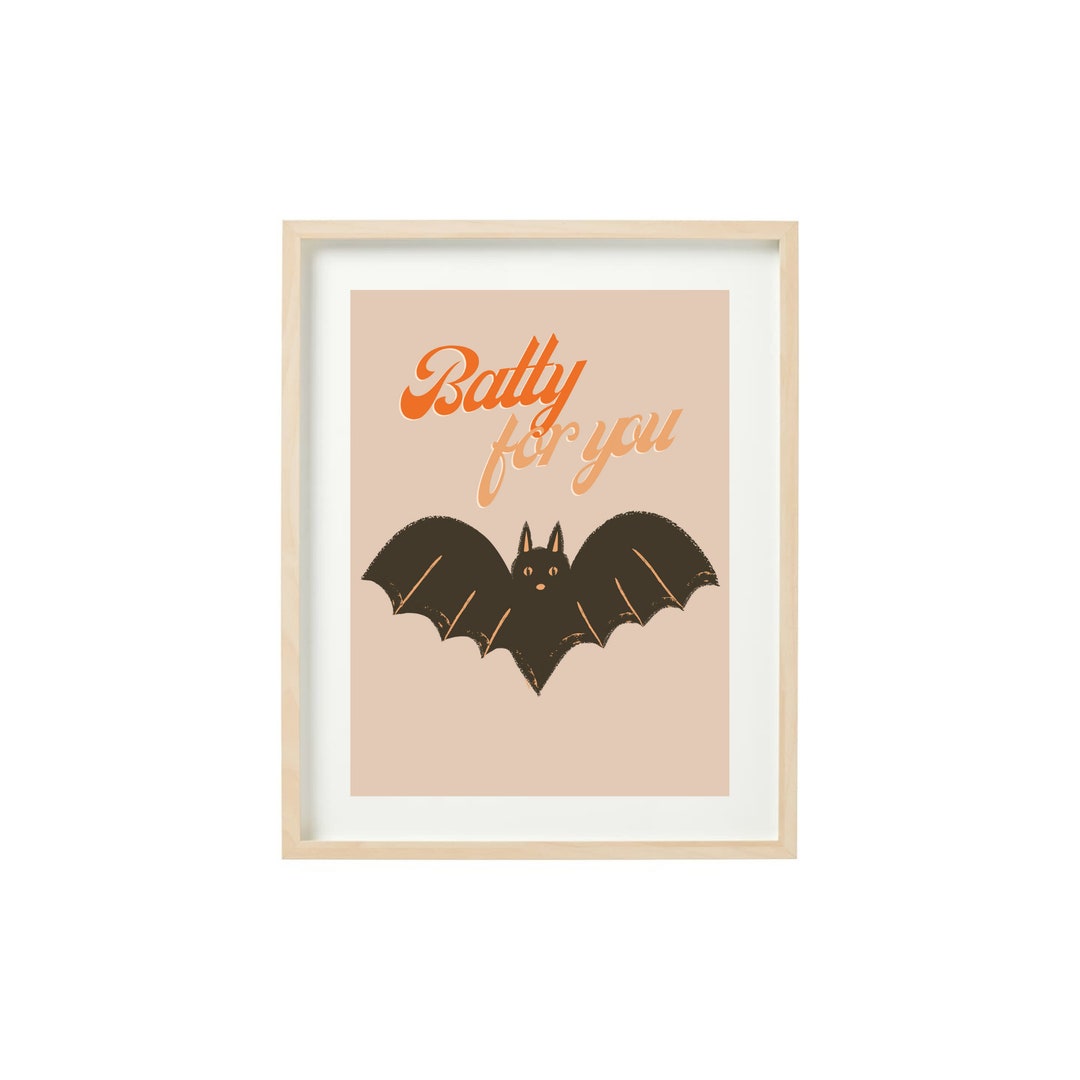 Halloween Bat Printable, Halloween Art, Halloween Party Decor, Two ...