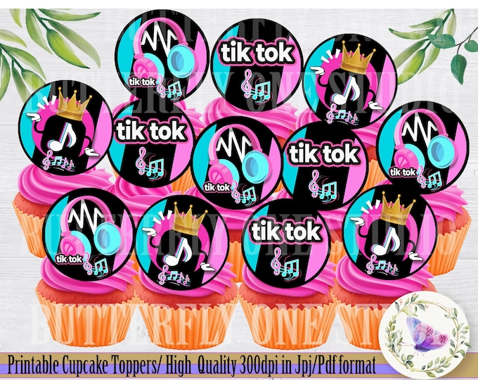 Printable Music Party Cupcakes Toppers, Musical Party Cupcakes Topper ...