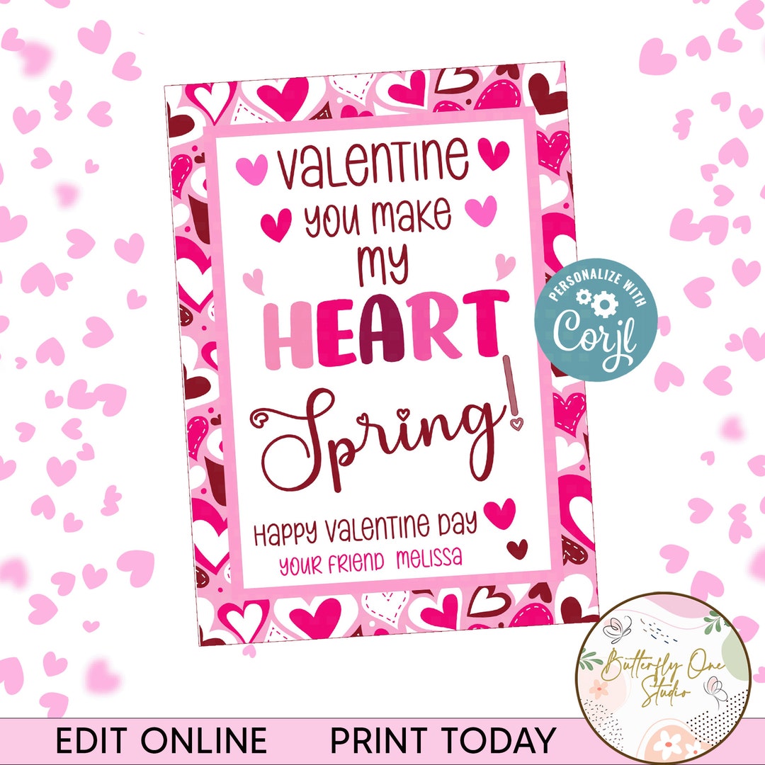DIY Printable Valentine Kids Card, Lovely Gift Card for Valentines ...