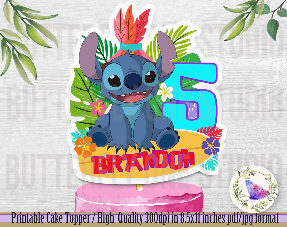 Printable Stitch Cake TopperStitch Cake Topper Lilo and | Etsy