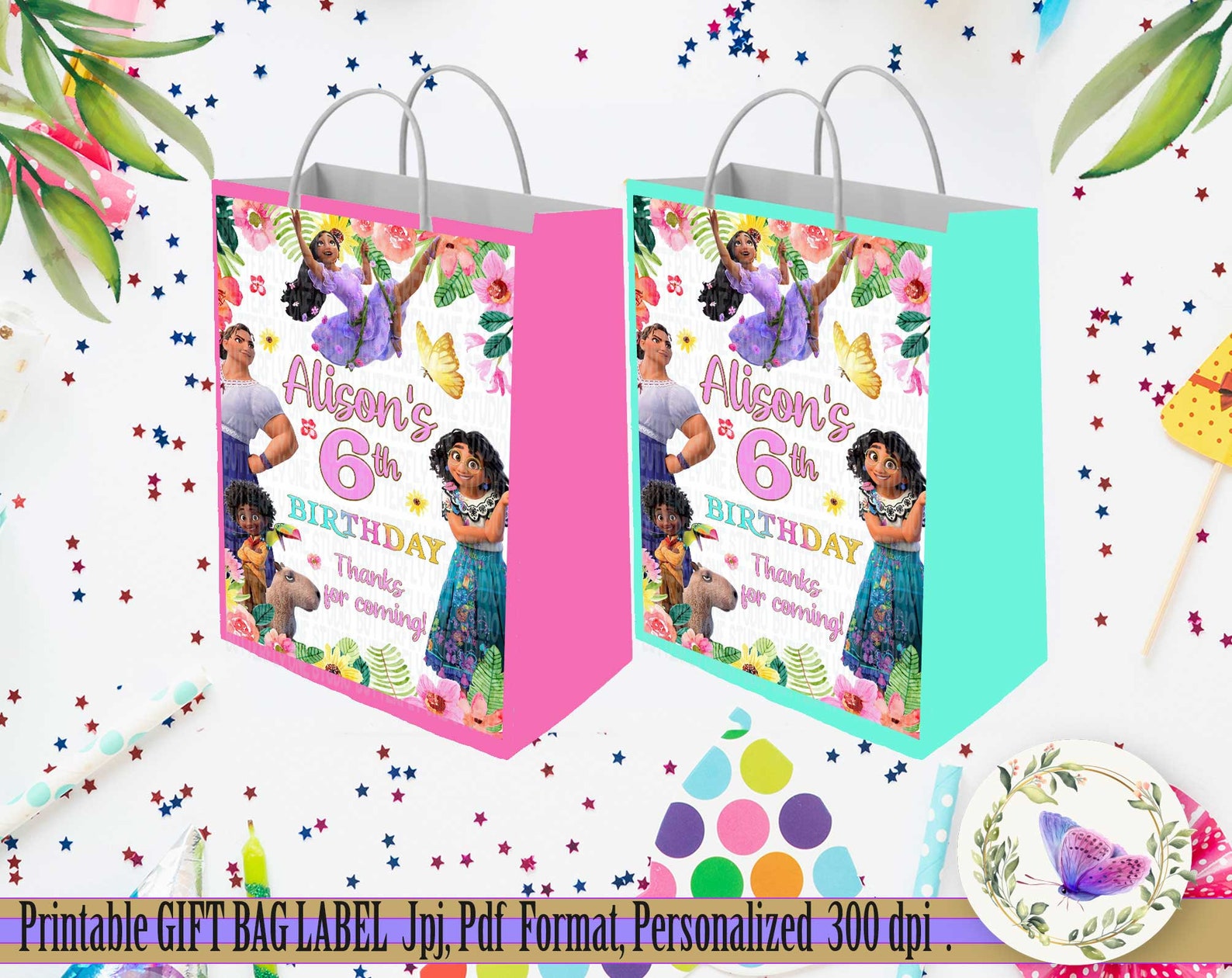 Encanto Gift Bag Label Encanto Birthday Party Jpg Mirabel - Etsy