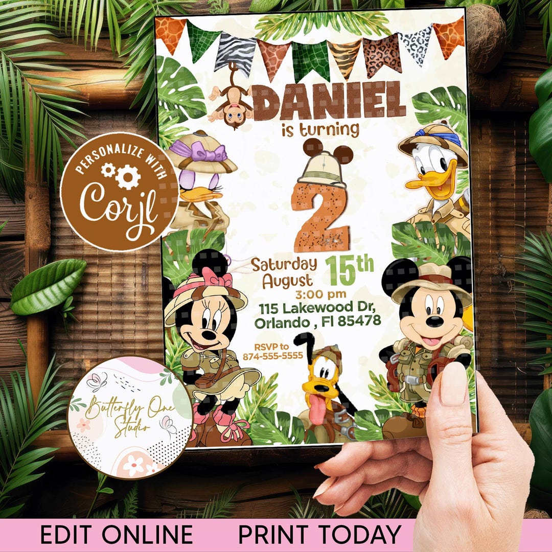 Editable Safari Party Invitation, Safari Party Theme Invitation, Safari ...