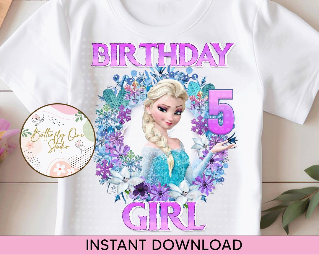 Png Frozen Elsa Birthday Girl Number 5 , Elsa Frozen Girl Birthday Png ...