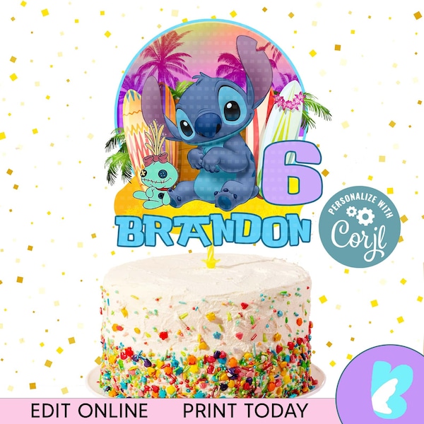 Stitch Printable Cake Toppers - Etsy