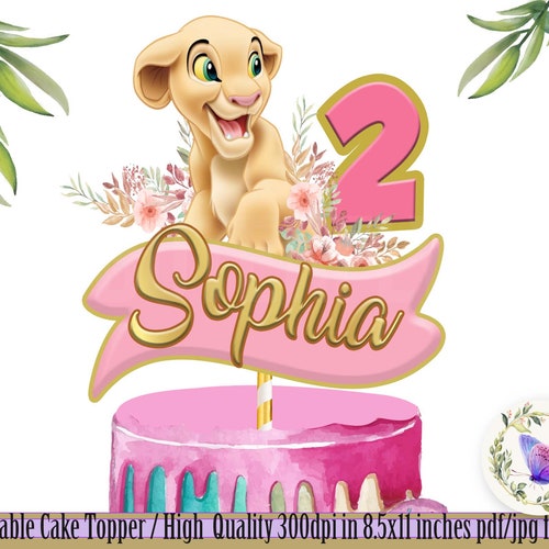 Printable Nala Girl Cake Topper Nala Lion King Cake Topper | Etsy