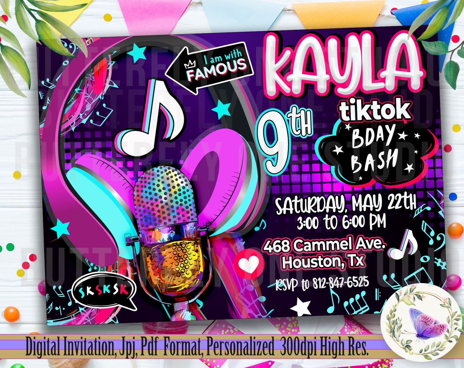 Musical Birthday Girl Invitation Musical Birthday Party | Etsy