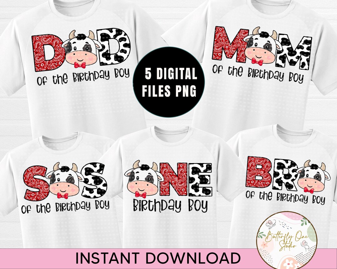 Pack Family Cow Birthday Boy,png Family Cow 5 Design , Png Birthday Cow ...