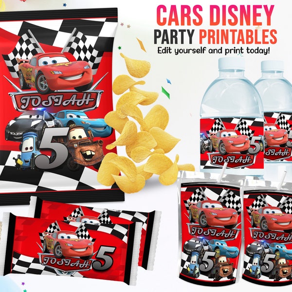 Cars Chip Bags Template - Etsy