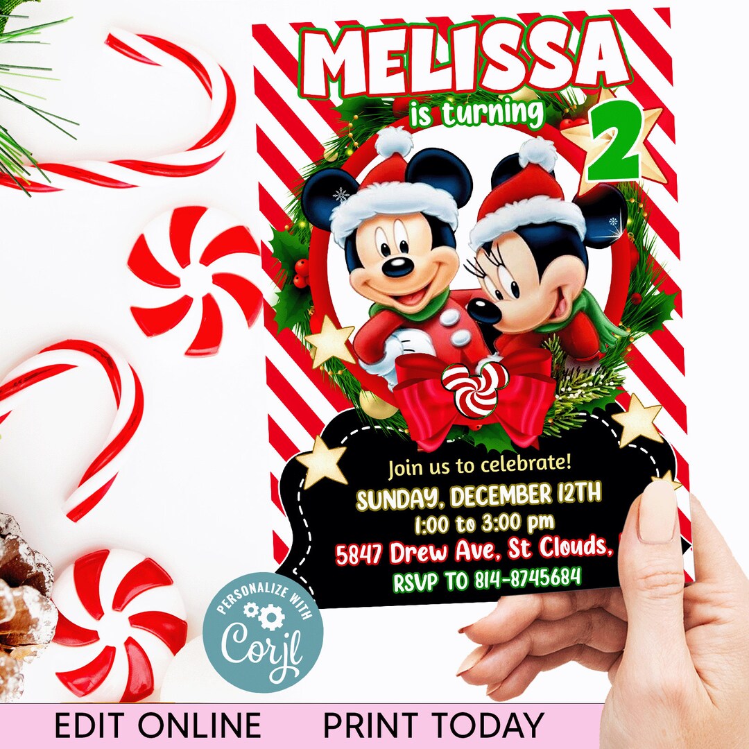 Editable Kids Christmas Party Invitation, Christmas Party Invitation ...