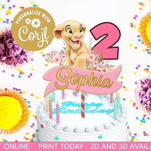 Printable Nala Girl Cake Topper Nala Lion King Cake Topper - Etsy