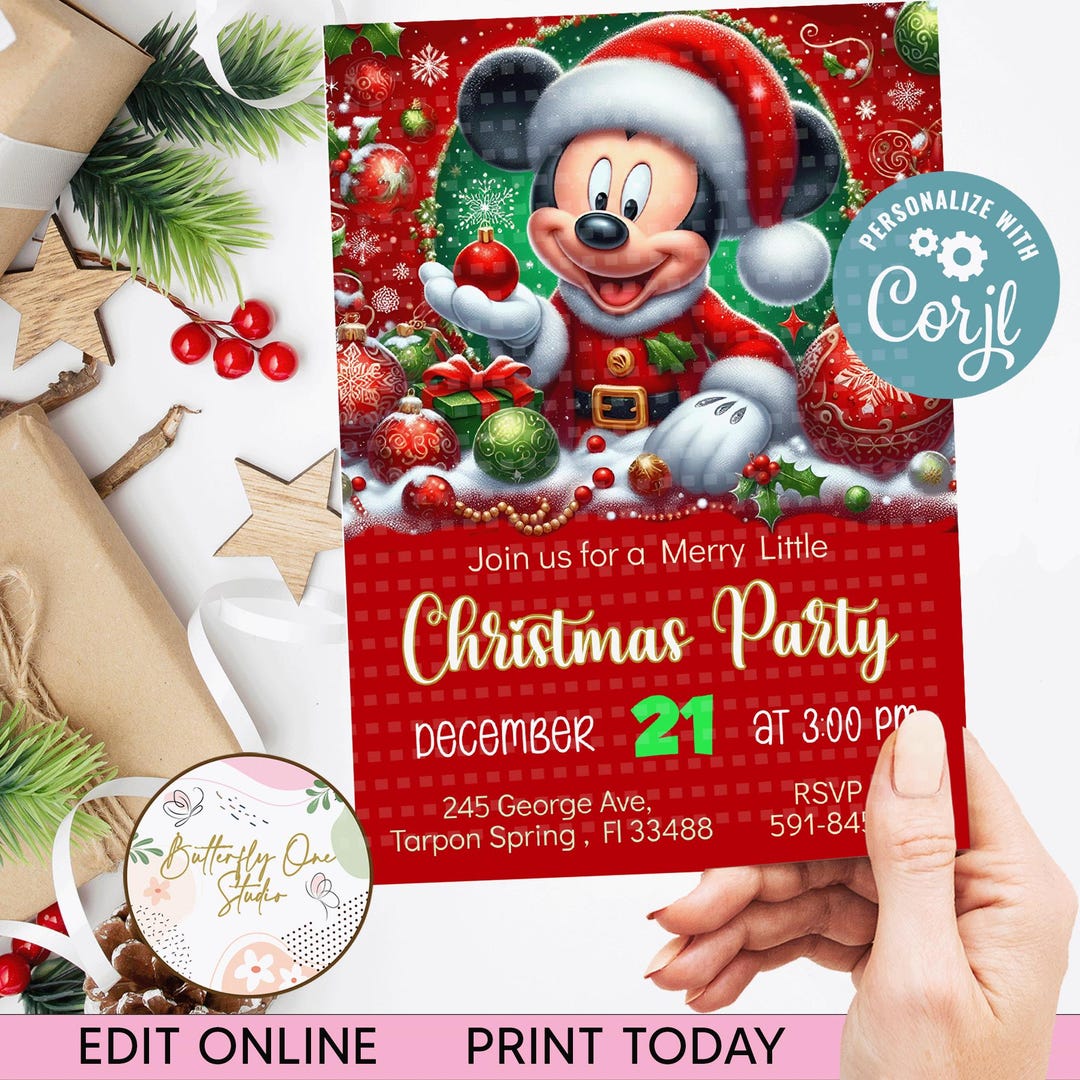 Editable Kids Christmas Party Invitation, Christmas Party Invitation ...