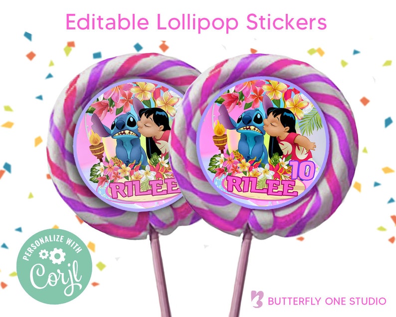 EDITABLE Lilo and Stitch Party Favors, Lilo & Stitch Party Kit, Lilo ...