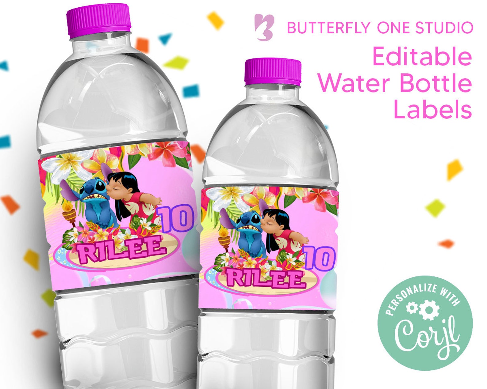 EDITABLE Lilo & Stitch Water Labels, Lilo and Stitch DIY Birthday Water ...