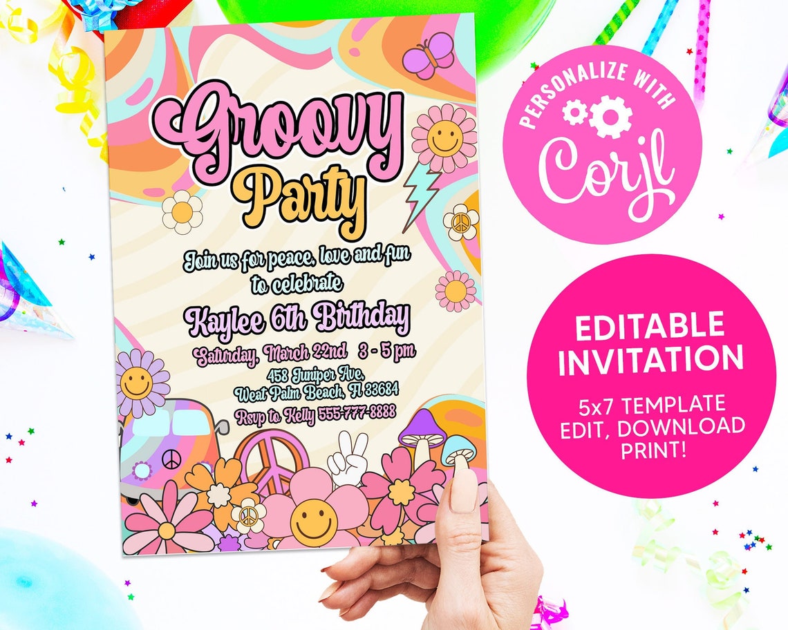EDITABLE Groovy Invitation Groovy Editable Invites Groovy - Etsy