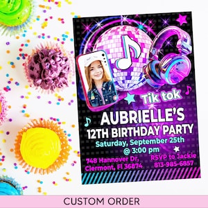 Musical Birthday Invitation, Musical Party Girl Birthday, Musical Party ...