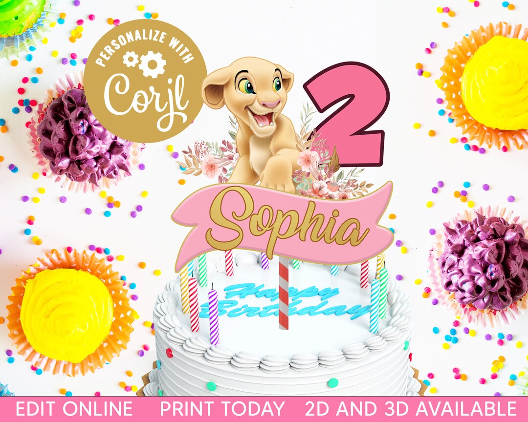 Printable Nala Girl Cake Topper, Nala Lion King Cake Topper Birthday ...