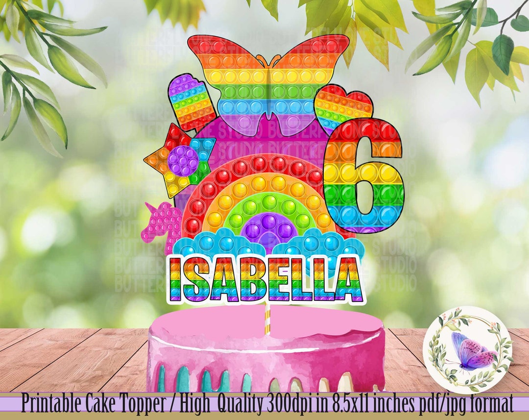 Pop It Fidget Toy Cake Topper Birthday Party Personalized - Etsy UK