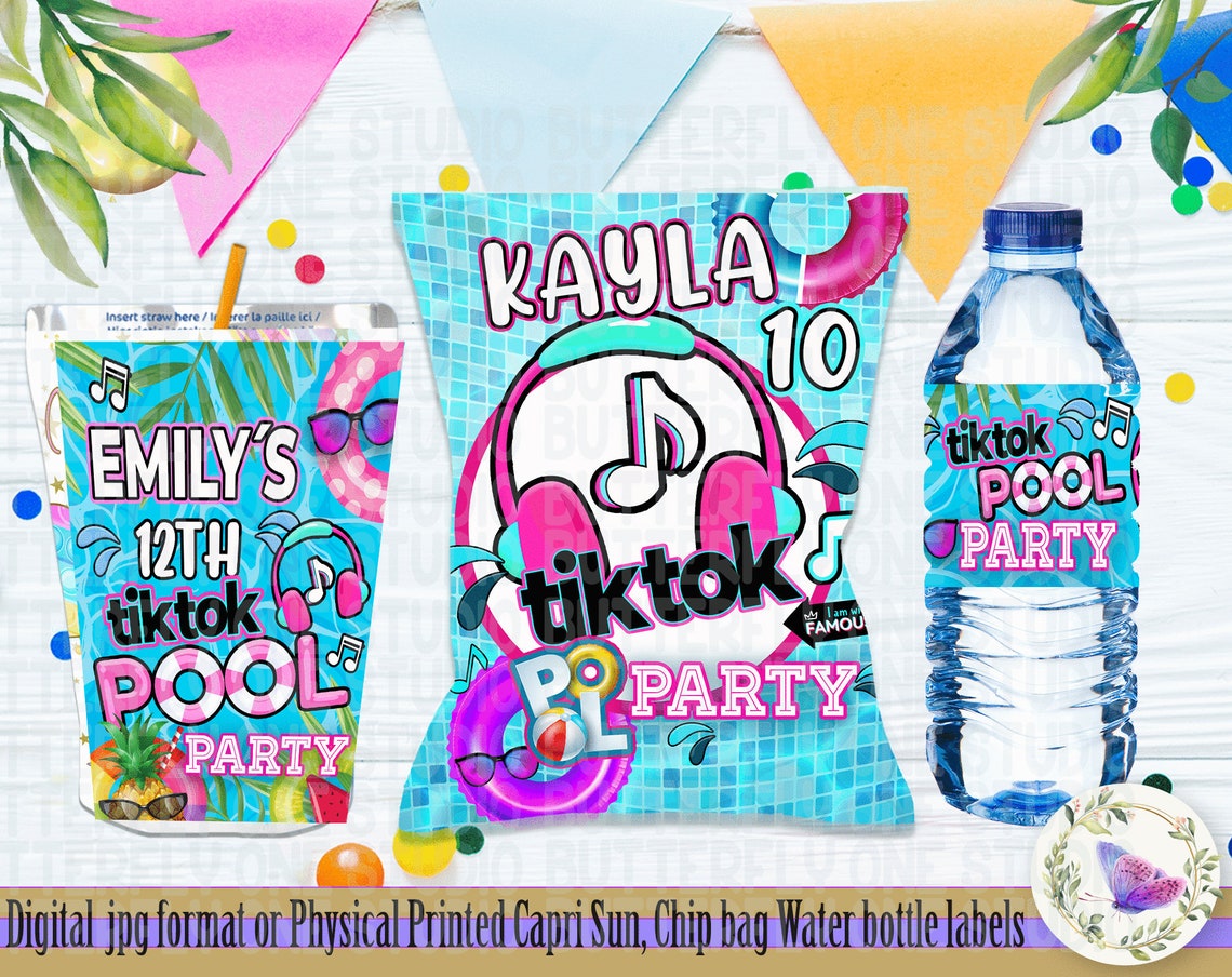 BUNDLE Musical Capri Sun Chip Bag and Water Bottle Labels - Etsy