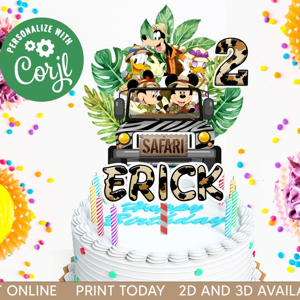 Car Safari Cake Topper - Etsy