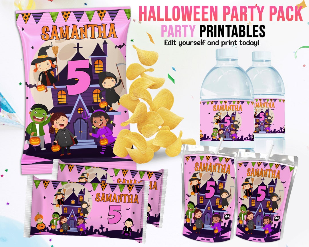 EDITABLE Halloween Party Costume Kids, Halloween Kit Party, Halloween ...