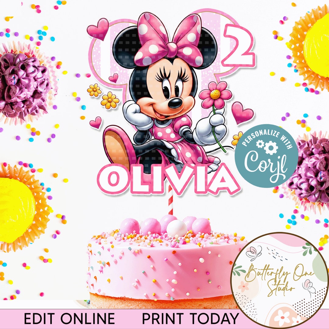 Editable Birthday Girl Cake Topper, Cute Girl Cake Topper Birthday ...