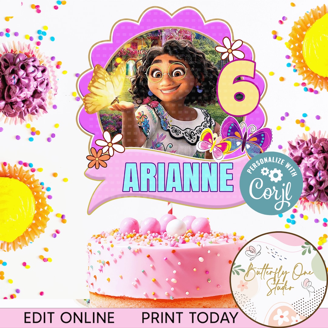 Editable Encanto Cake Topper, Mirabel Encanto Cake Topper, Encanto ...