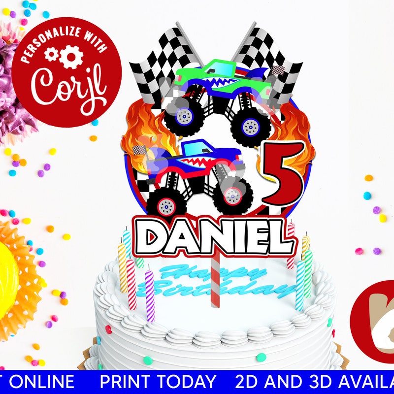 Monster Truck Cake Topper - Etsy