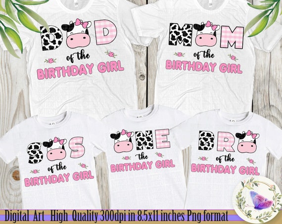 Pack Family Cow Birthday Png Family Cow 5 Design Girl Png - Etsy