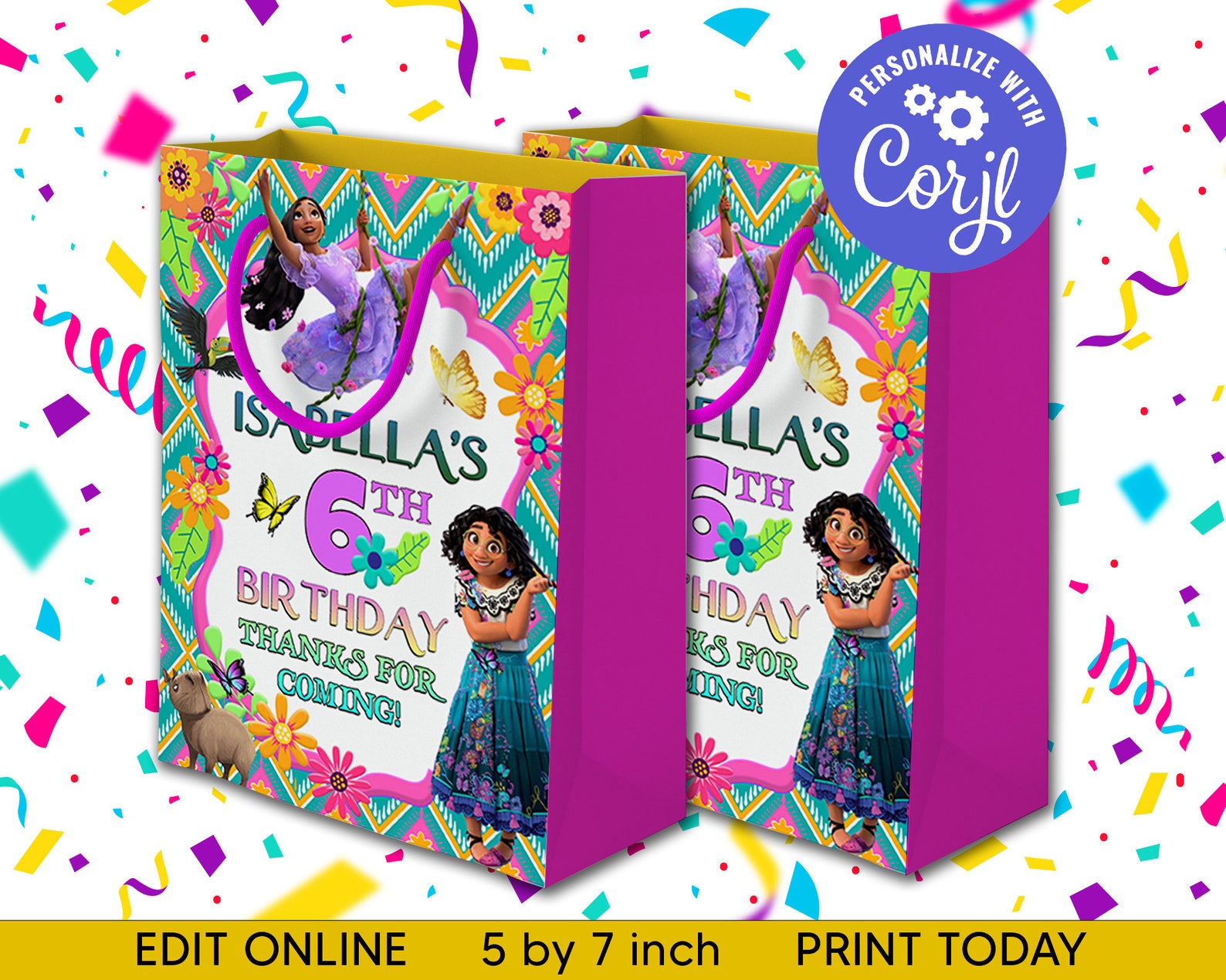 Party Gift Bag Template Encanto Gift Bag Labels Encanto - Etsy